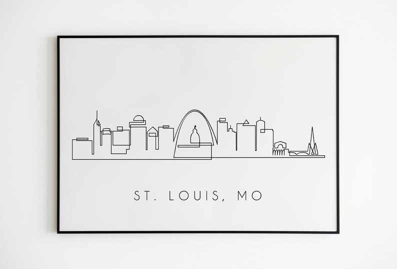 STL Skyline - Single Line Drawing - Gift for Homeowner - Etsy