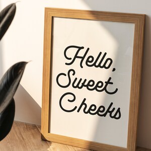 Sweet Cheeks Printable Bathroom Sign, Funny Bathroom Wall Art ...
