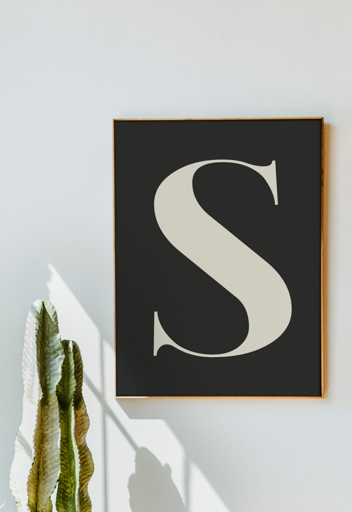 Single Letter Printable, Family Initial Print, Letter S, Minimalist ...