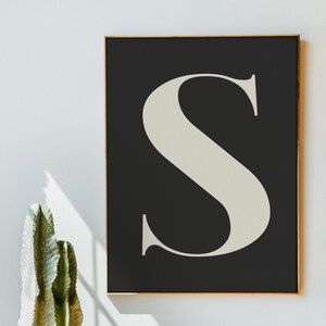 Single Letter Printable, Family Initial Print, Letter S, Minimalist ...