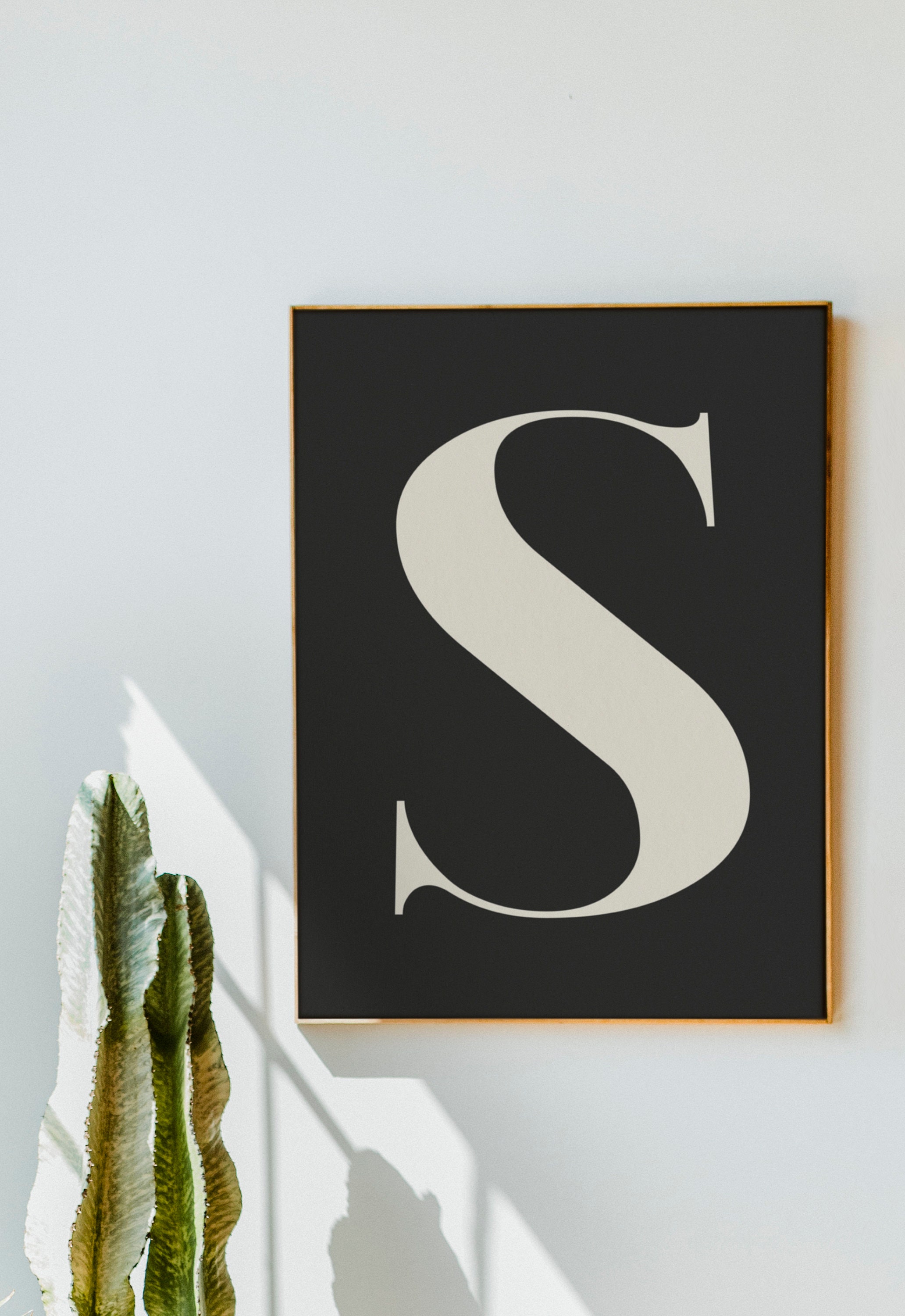 Single Letter Printable, Family Initial Print, Letter S, Minimalist ...