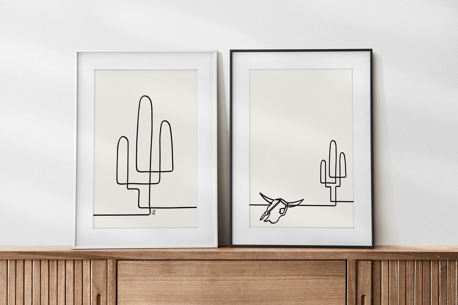 Desert Art Print, Cactus Line Art, Continuous Line Drawing, Gallery ...
