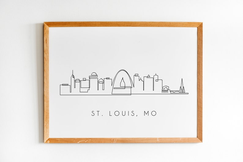 Saint Louis Art, St Louis Map, Skyline Wall Art, Line Art STL Print ...