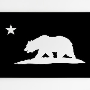 California Flag Wall Art, Walking Bear Print, Vintage Bear Poster, Bear ...