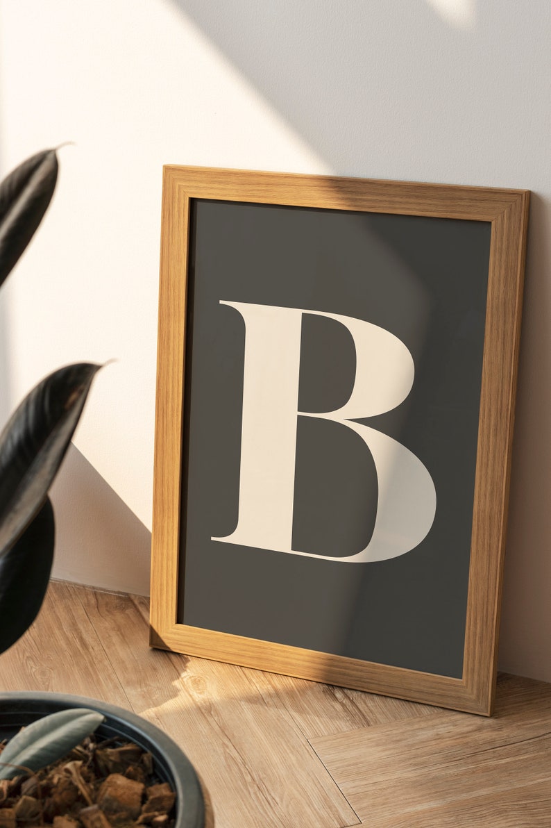 Letter B Wall Art, Family Name Digital Print, Nursery Letter A Poster ...