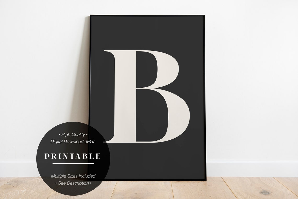 Letter B Wall Art Family Name Digital Print Nursery Letter A - Etsy