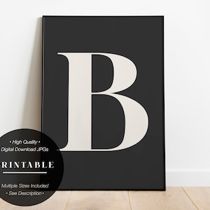 Letter B Wall Art, Family Name Digital Print, Nursery Letter A Poster ...