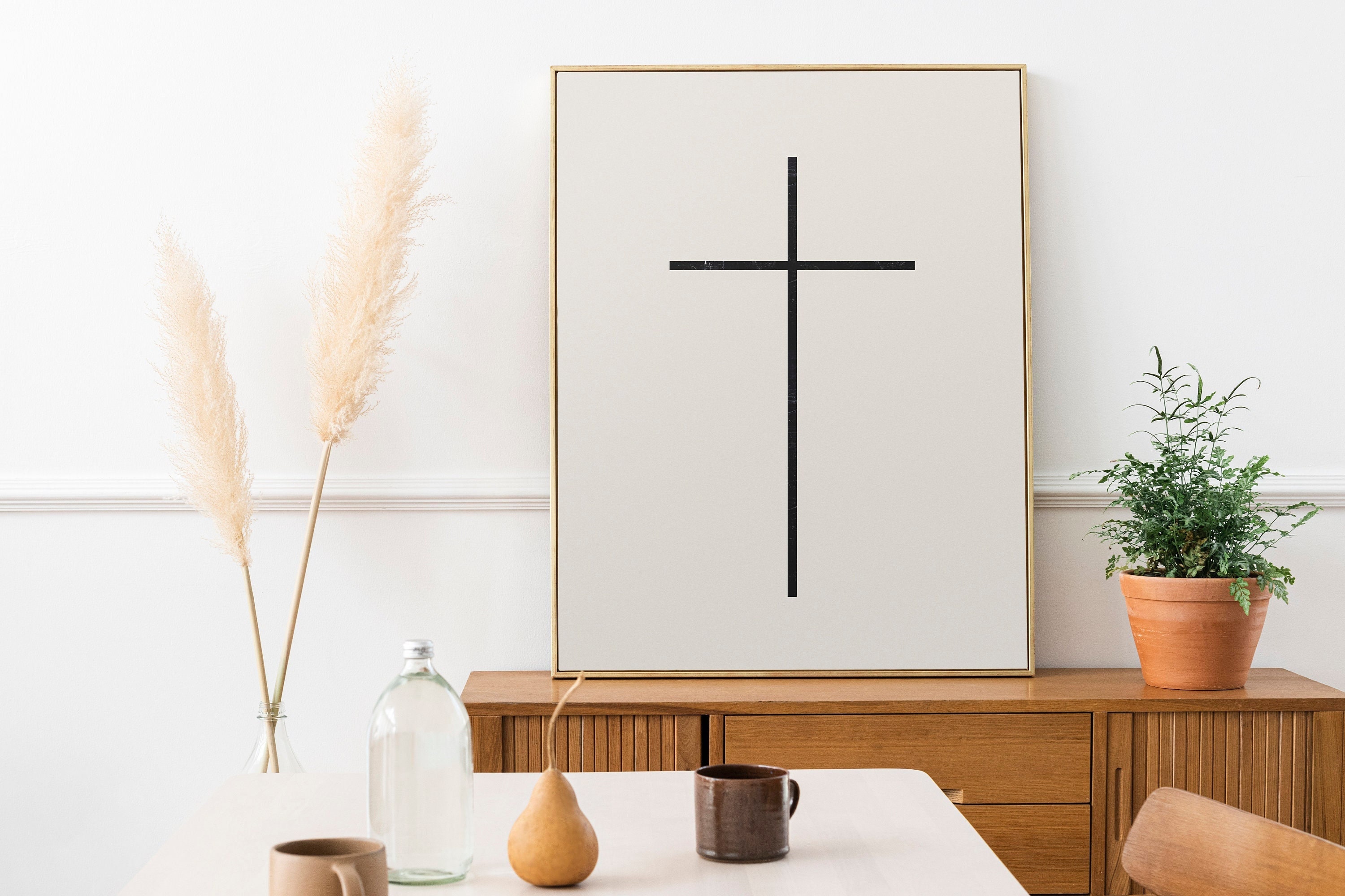 Modern Christian Art, Minimalist Christian Artwork, Cross Decor ...
