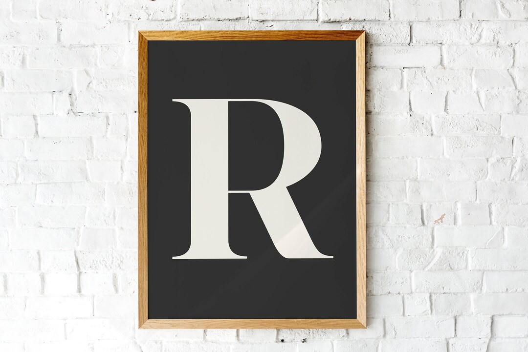 Single Letter Printable, Family Initial Print, Letter R, Minimalist ...