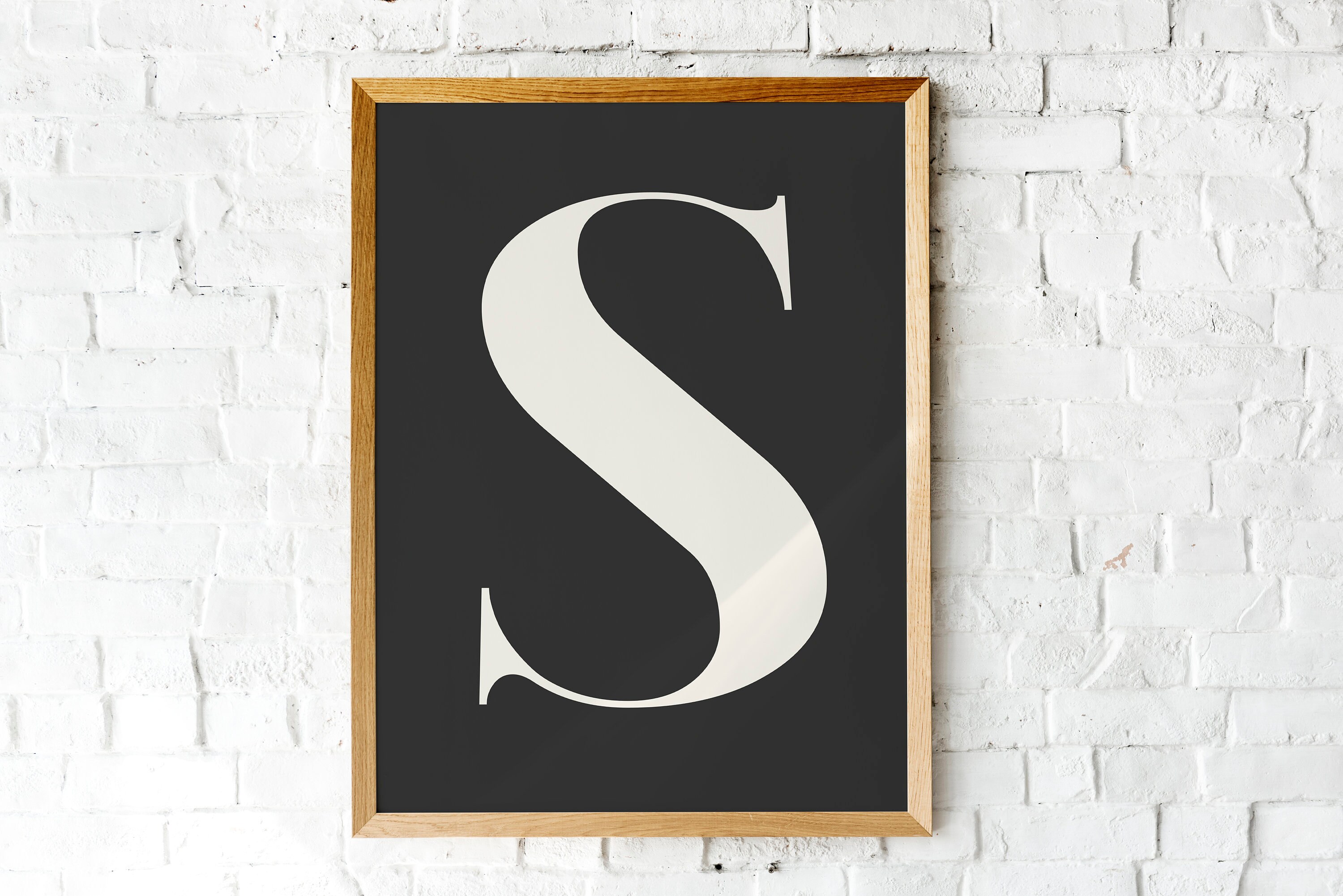 Single Letter Printable, Family Initial Print, Letter S, Minimalist ...