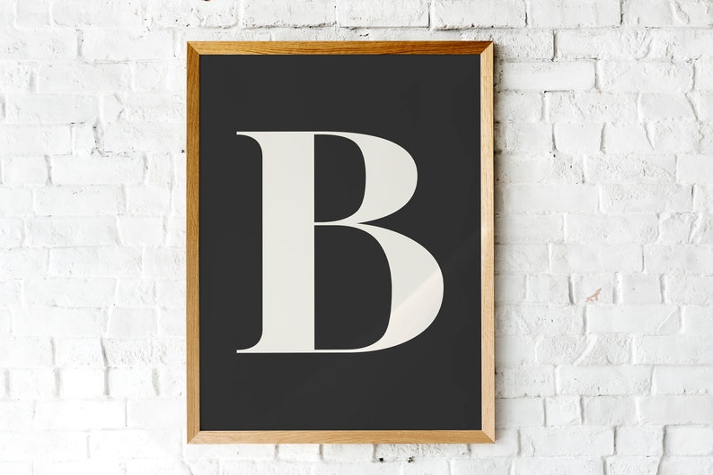 Letter B Wall Art, Family Name Digital Print, Nursery Letter A Poster ...