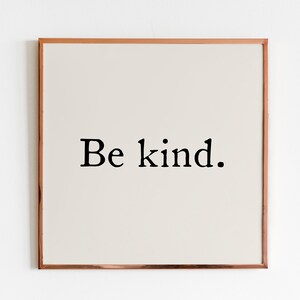 Be Kind Print, Minimalist Art Print, Vintage Wall Art, Boho Poster ...