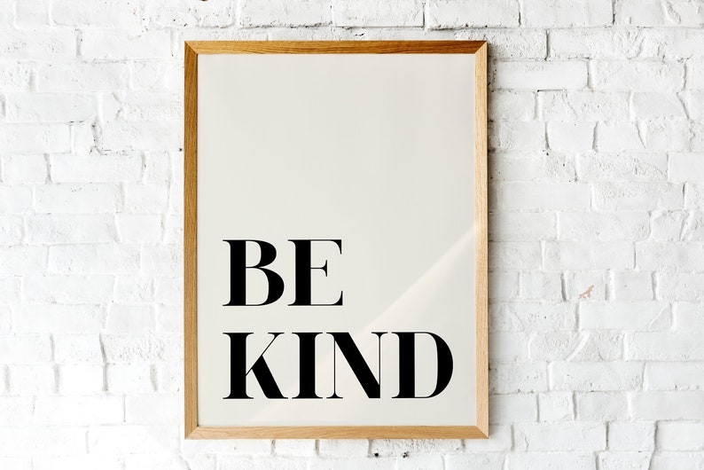 Be Kind Print, Classroom Poster, Typography Print, Kids Room Art, Dorm ...