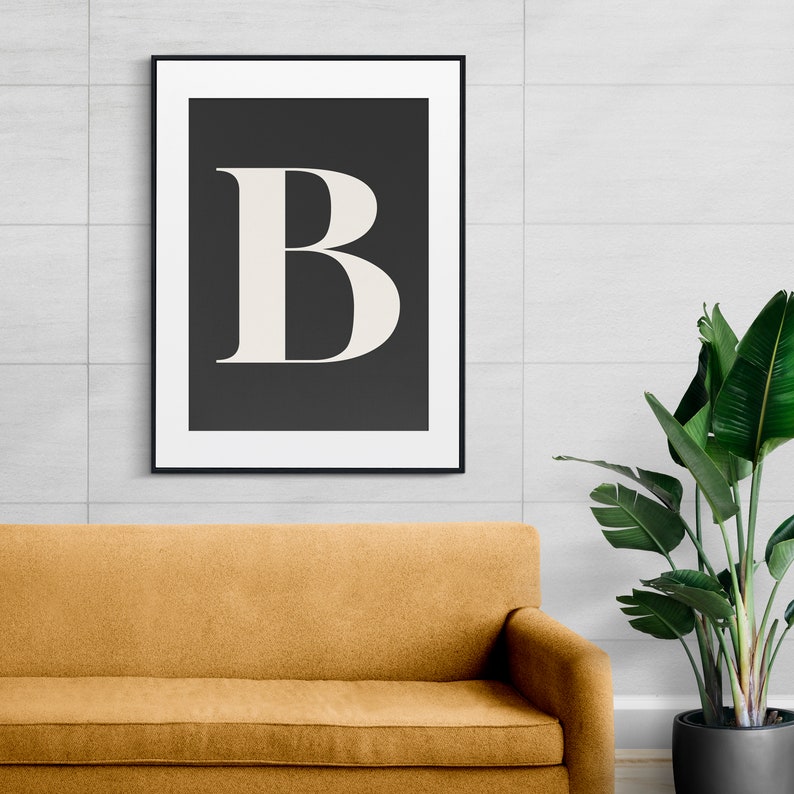 Letter B Wall Art Family Name Digital Print Nursery Letter A - Etsy