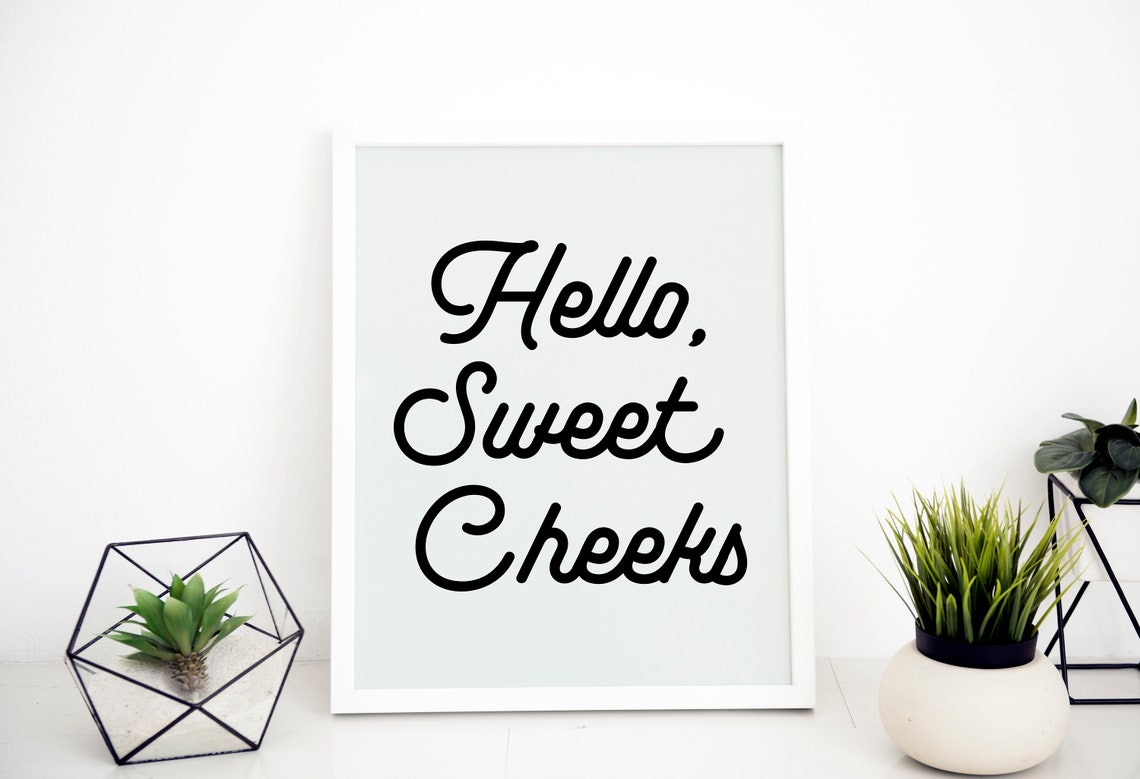 Sweet Cheeks Printable Bathroom Sign Funny Bathroom Wall Art - Etsy