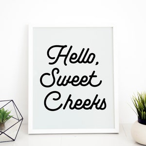 Sweet Cheeks Printable Bathroom Sign, Funny Bathroom Wall Art ...