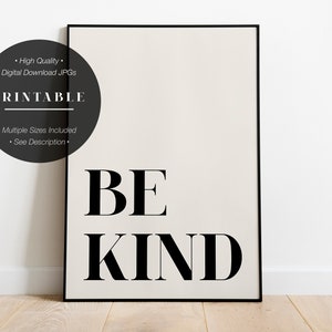 Be Kind Print, Classroom Poster, Typography Print, Kid’s Room Art, Dorm ...