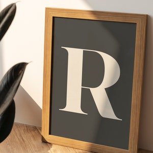 Single Letter Printable, Family Initial Print, Letter R, Minimalist ...