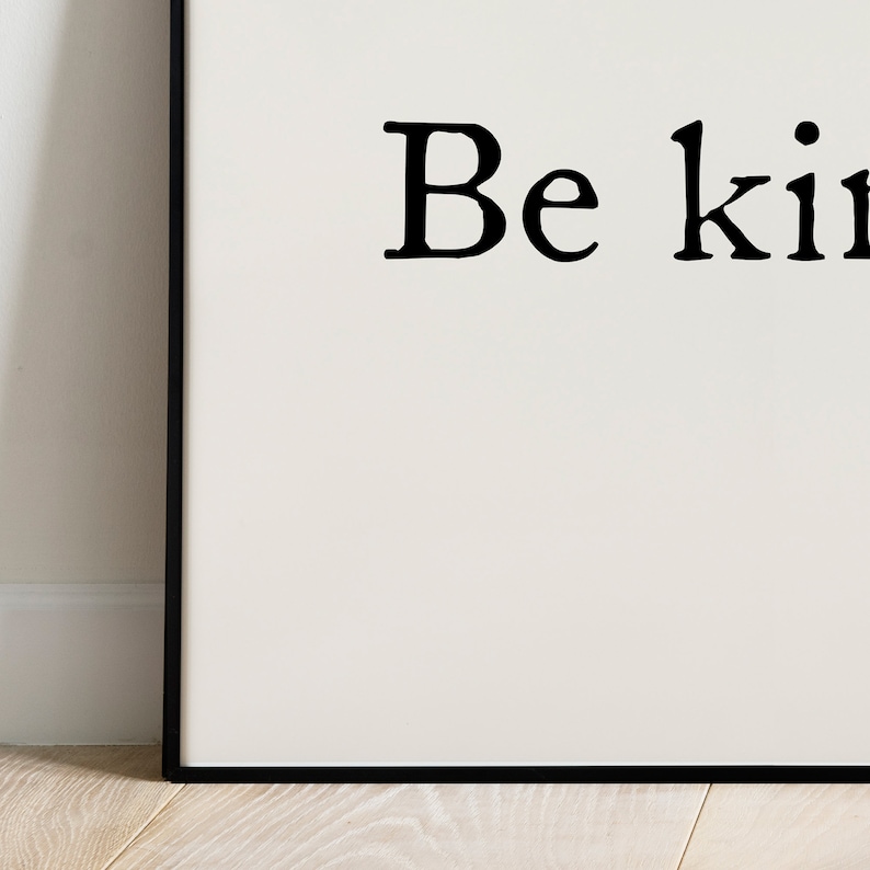 Be Kind Print, Minimalist Art Print, Vintage Wall Art, Boho Poster ...