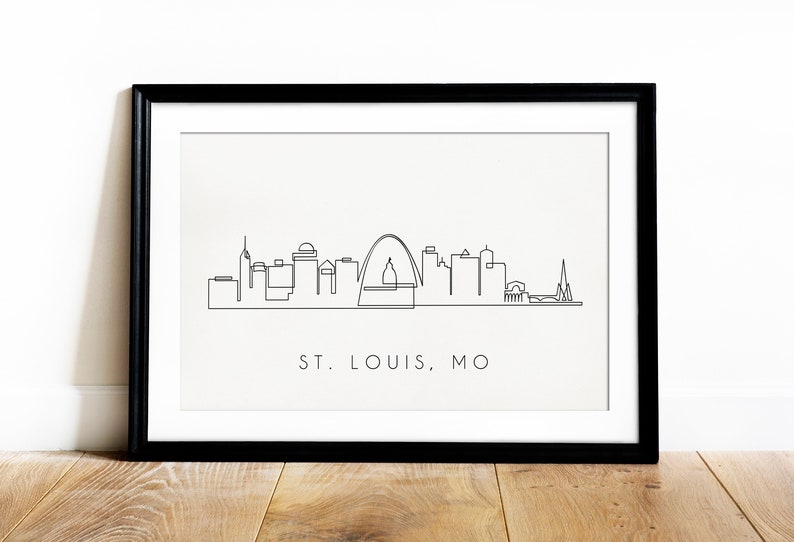 STL Skyline - Single Line Drawing - Gift for Homeowner - Etsy