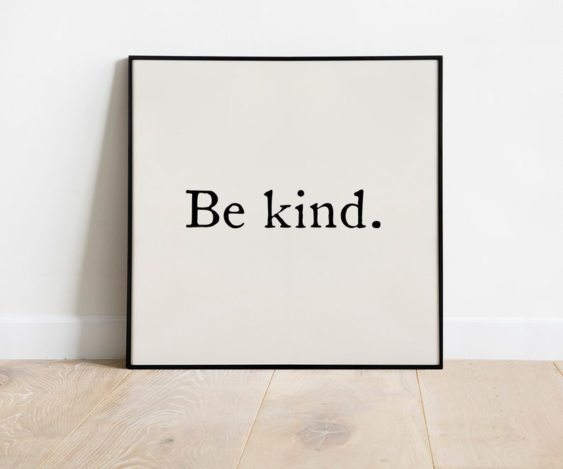 Be Kind Print, Minimalist Art Print, Vintage Wall Art, Boho Poster ...