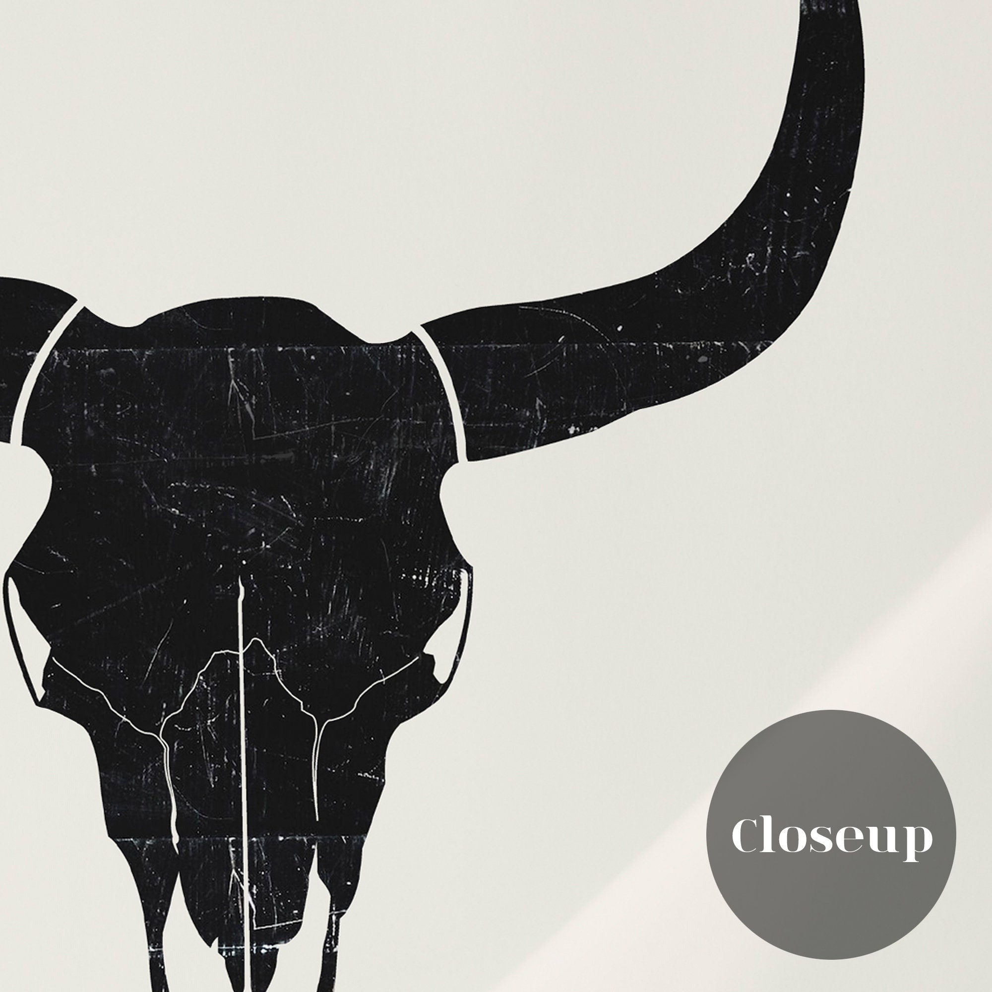 Cow Skull Print, Western Wall Art, Southwestern Decor, Cow Art, Cowboy ...