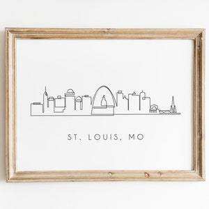 Saint Louis Art, St Louis Map, Skyline Wall Art, Line Art STL Print ...