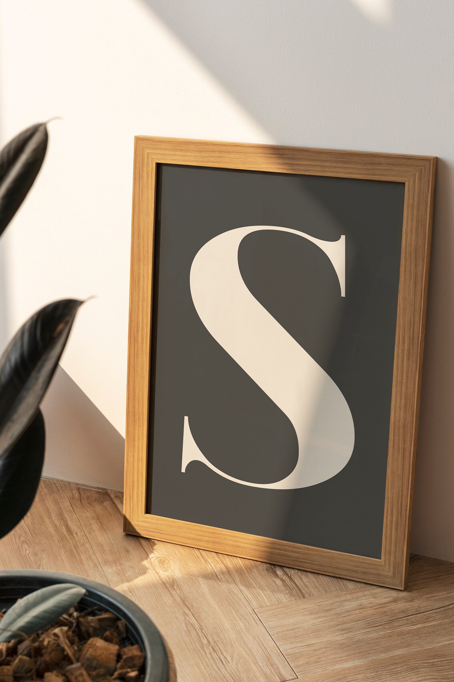 Single Letter Printable, Family Initial Print, Letter S, Minimalist ...