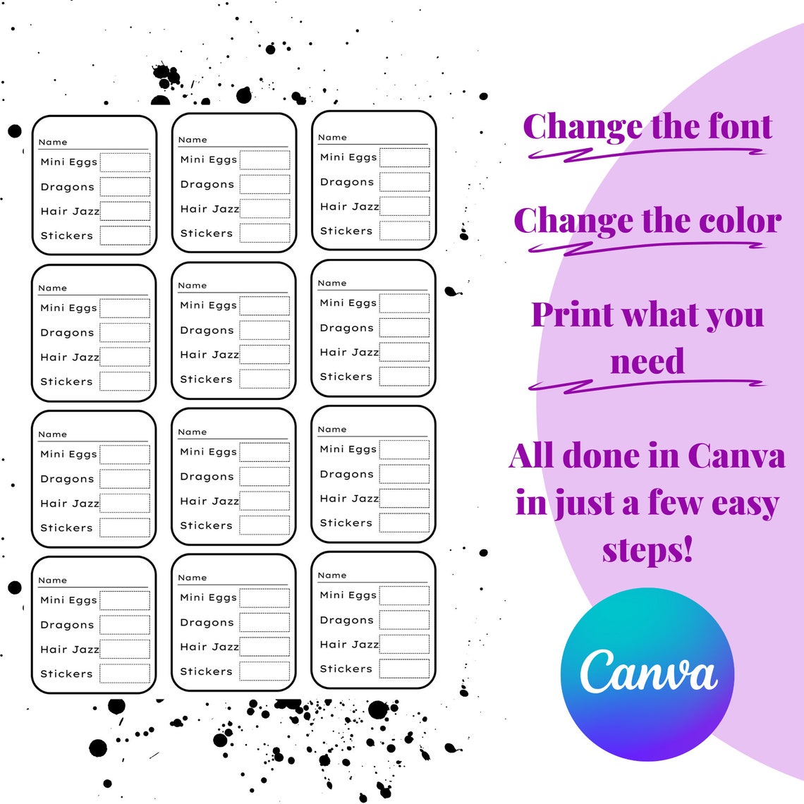 Editable Ballot Template: DIY Party Ballots for Canva (digital Download ...