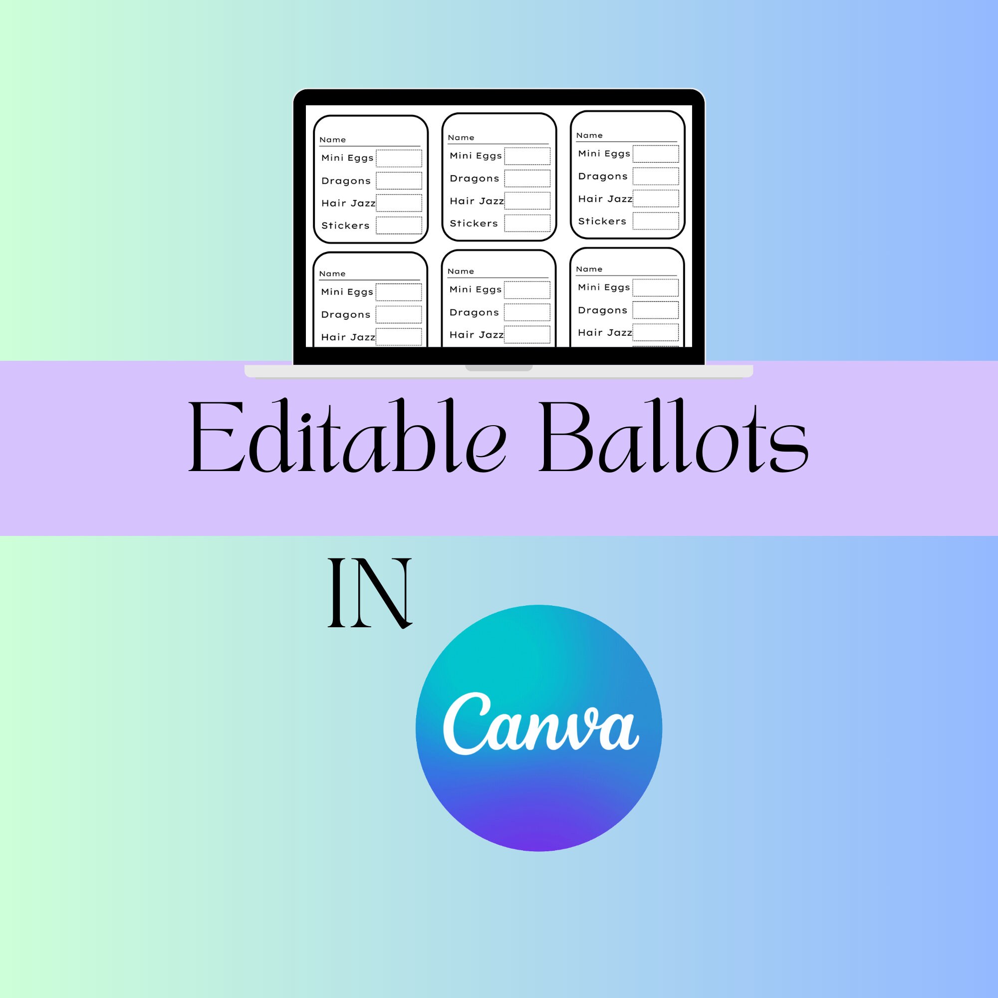 Editable Ballots Guess Jar Ballots Adult Events Party Ballots Canva ...