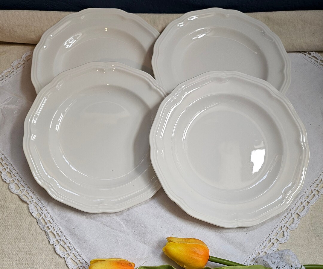 Mikasa Ultima Antique White Set of 4 Rimmed Dessert Plates - Etsy