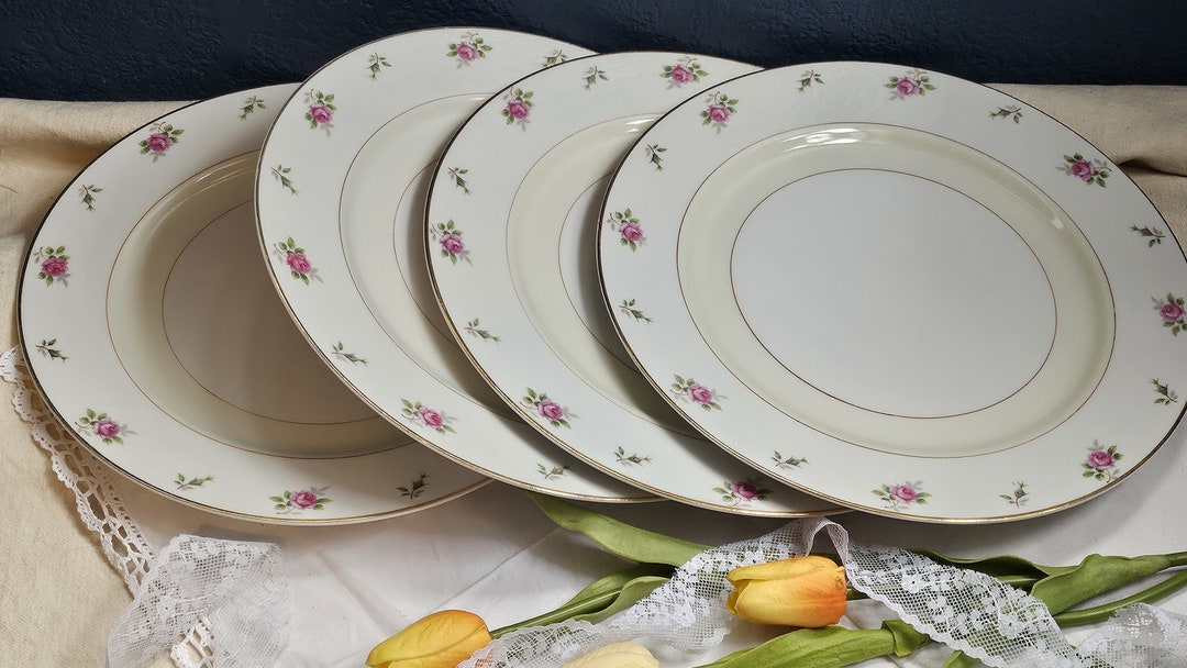 Fuji China 'rosebud' Set of 4 Dinner Plates - Etsy