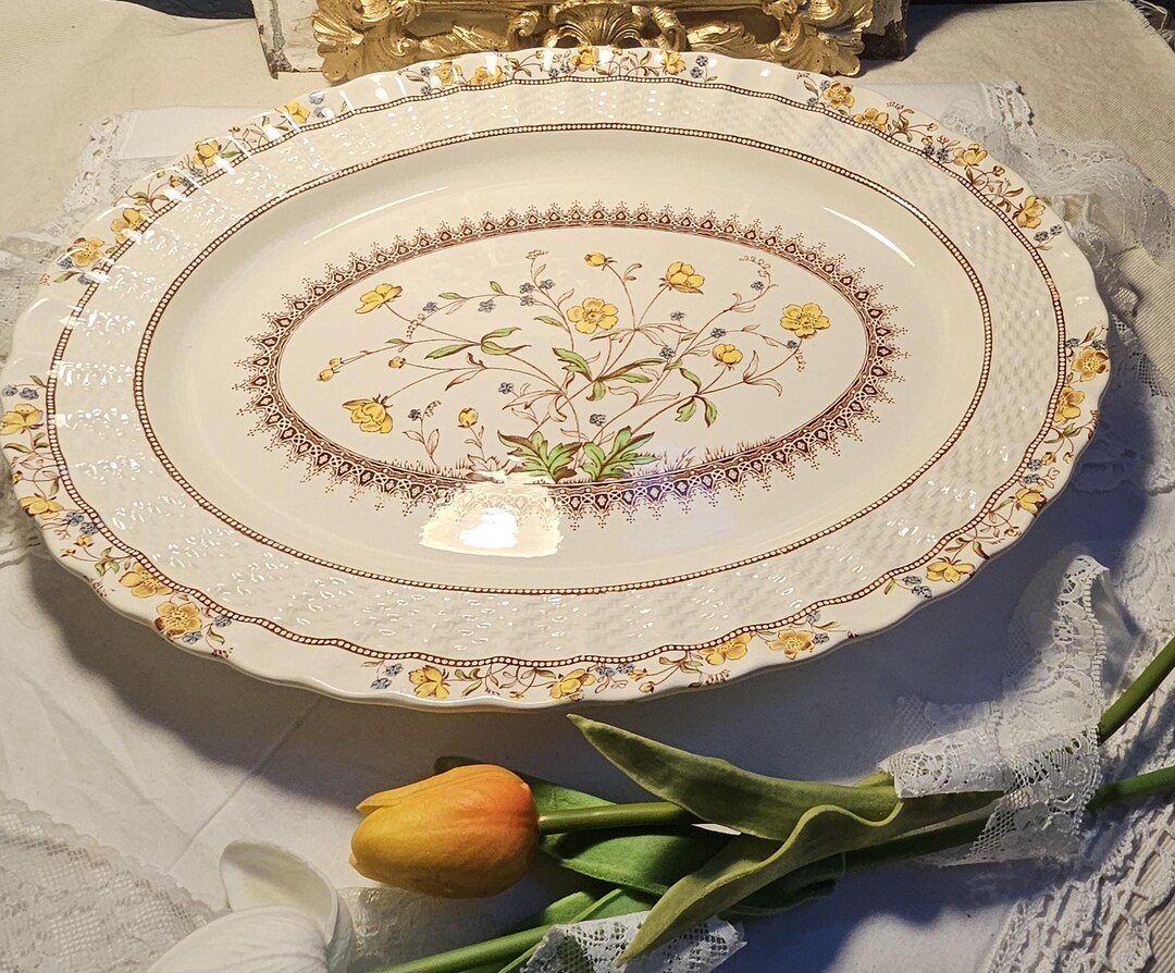 Antique Copeland Spode England buttercup 14 Oval Platter - Etsy