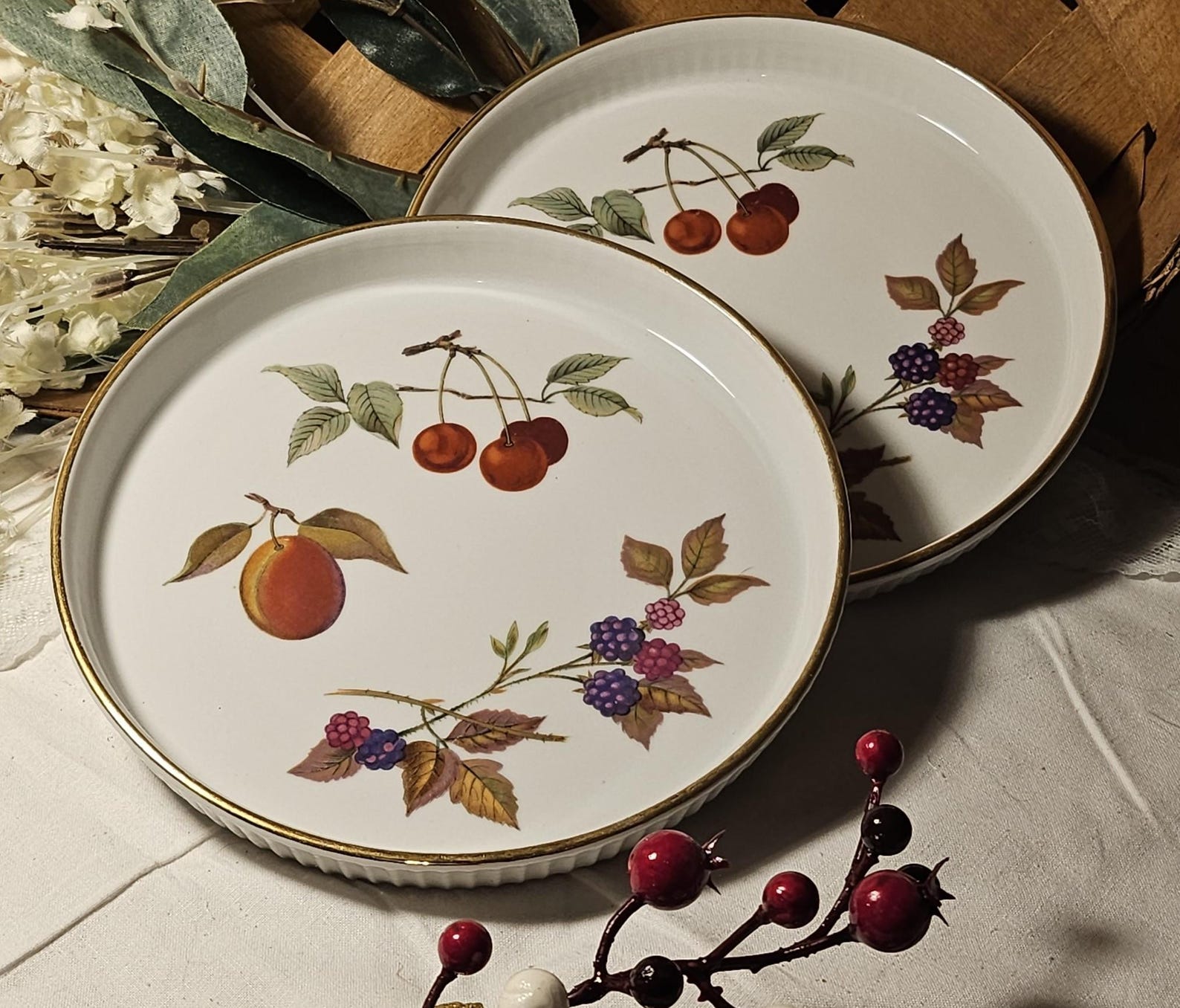 Royal Worcester evesham Gold Set of 2 7 Round Flan Pans - Etsy