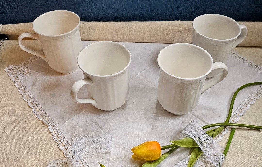Mikasa Ultima Antique White Set of 4 Cappuccino Mugs - Etsy