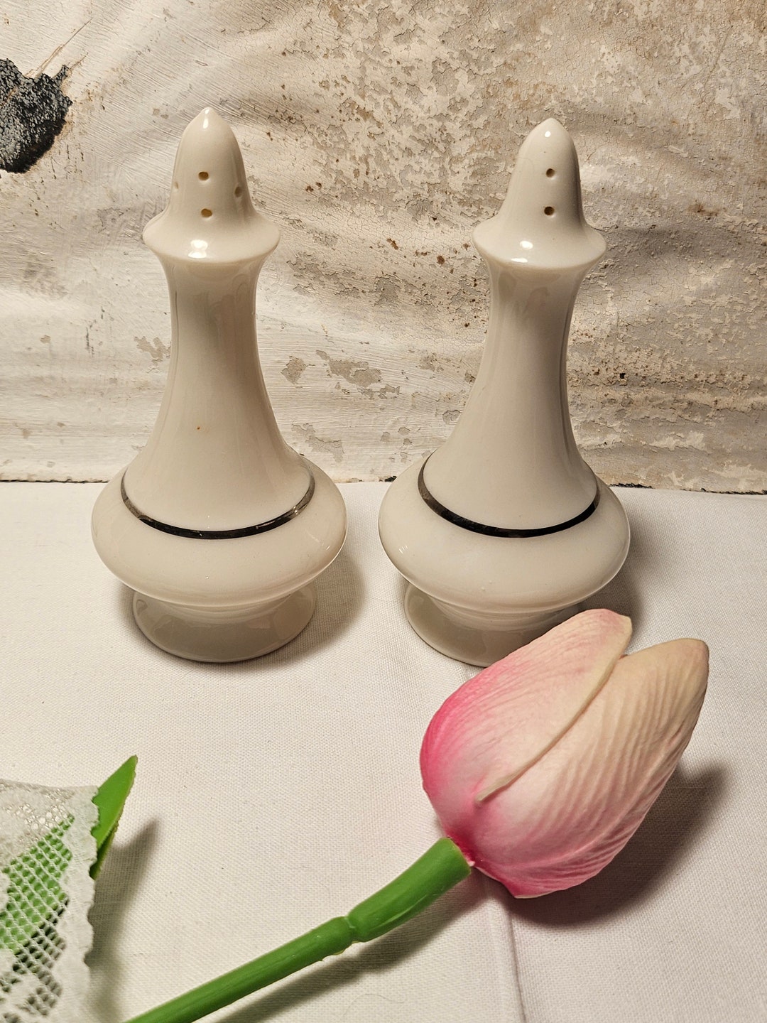 Lenox Platinum Salt and Pepper Shakers - Etsy