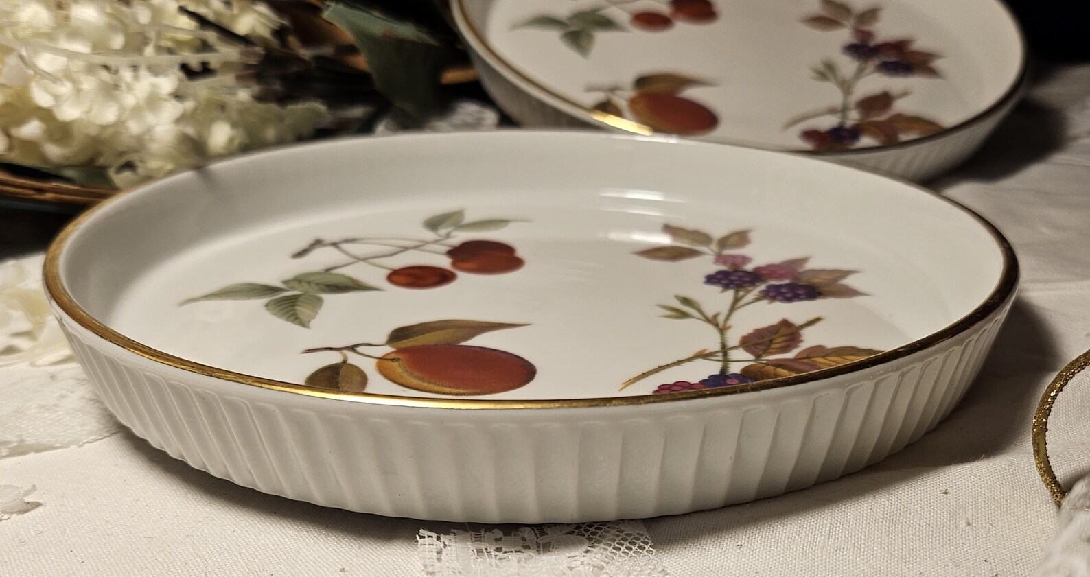 Royal Worcester evesham Gold Set of 2 7 Round Flan Pans - Etsy