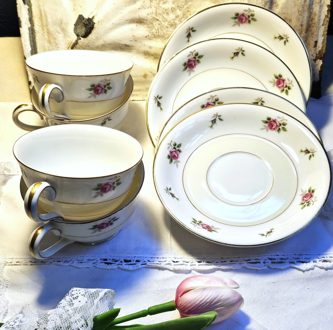 Fuji China 'rosebud' Set of 4 Cups and Saucers - Etsy