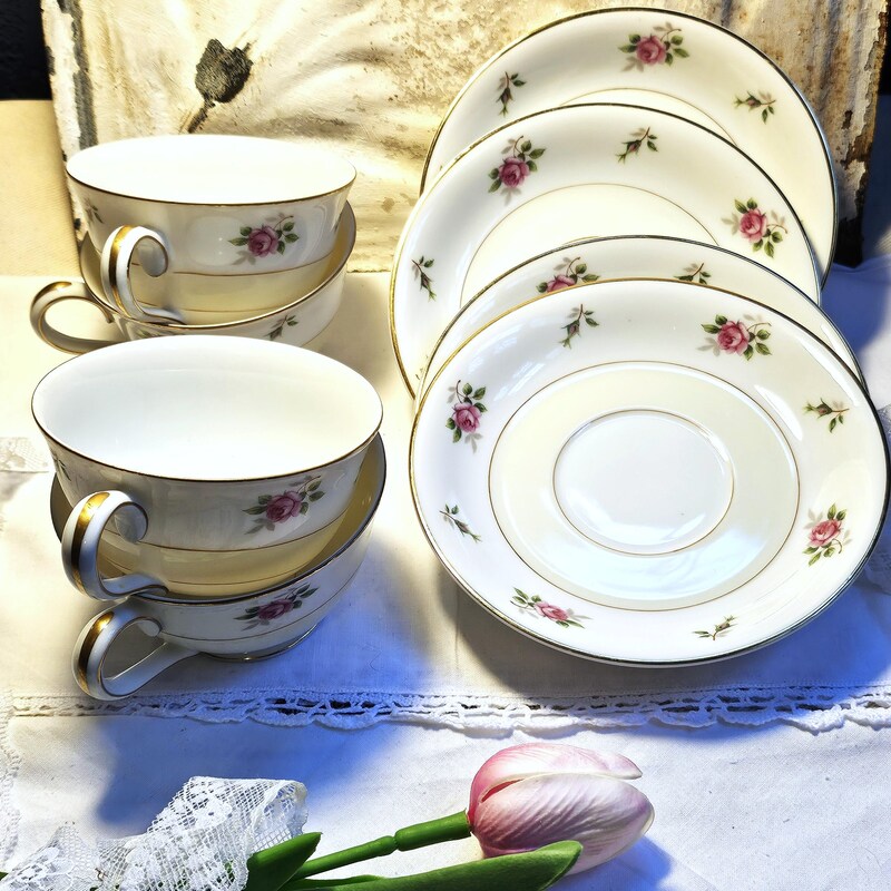 Rosebud Tea Cups - Etsy