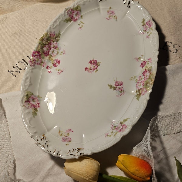 Pink Floral Platter - Etsy