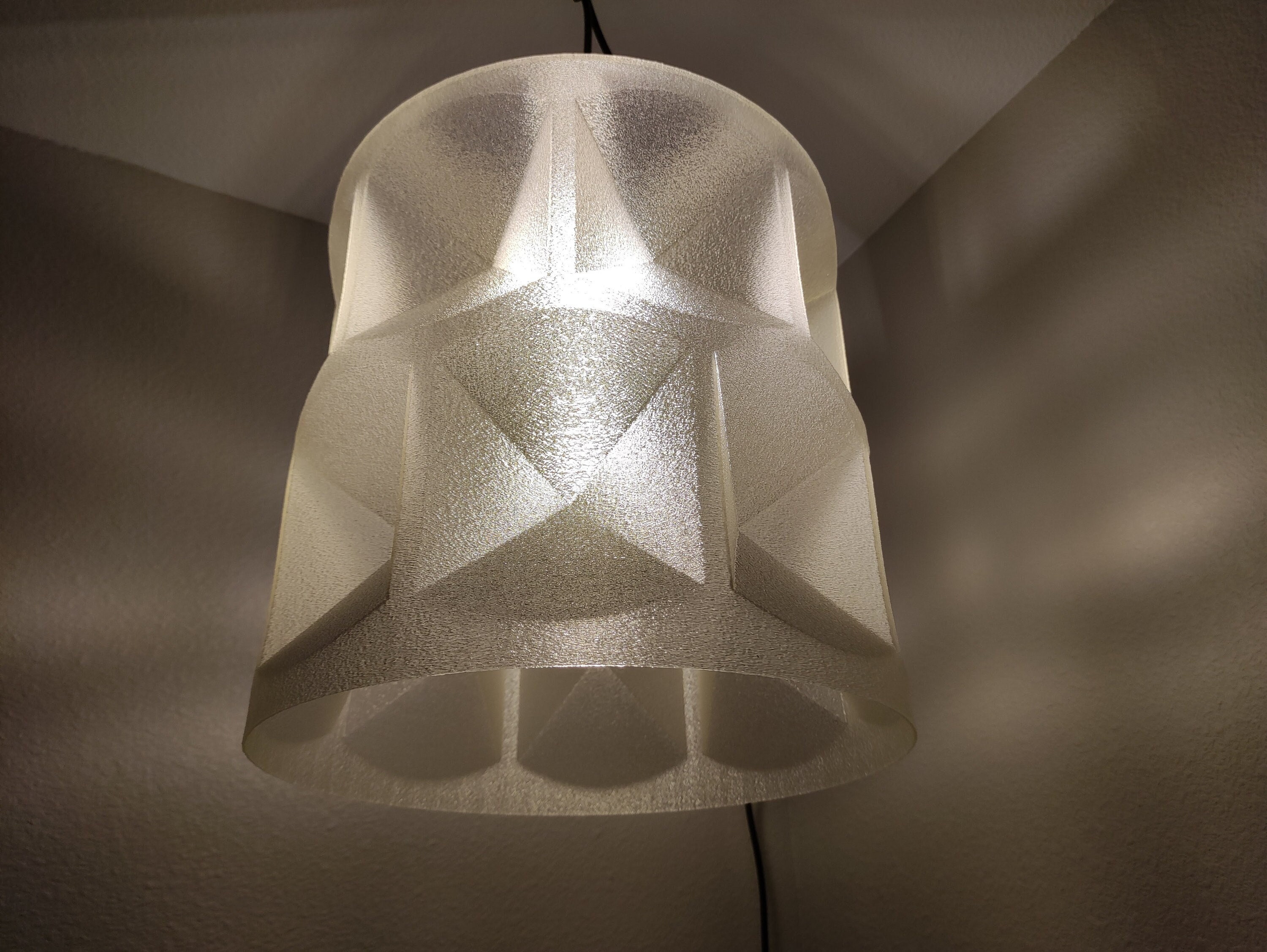 3D Printed Pendant Light Large Frosted Clear Lamp Shade 11" X 11" With ...
