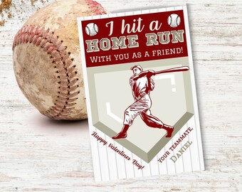 Baseball Valentines Day Cards, INSTANT DOWNLOAD Baseball Valentine ...