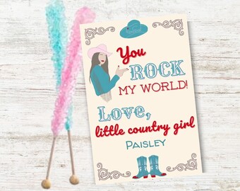 Cowgirl Western Valentines Day Cards for Kids Lets Go Girls Cowgirl ...