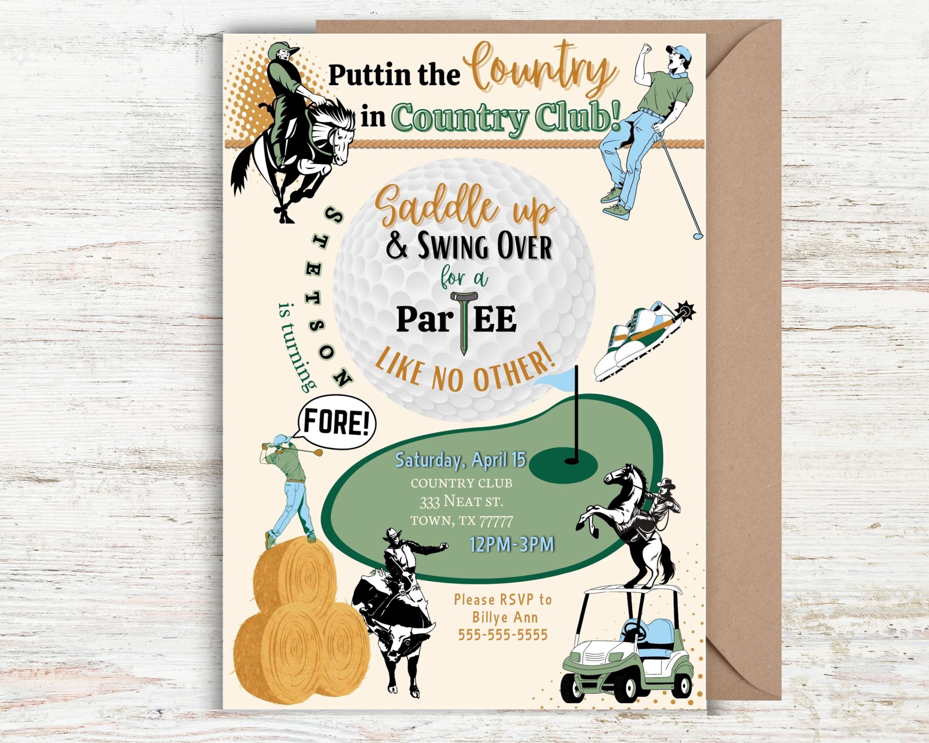 Country Club Birthday Invitation - Etsy