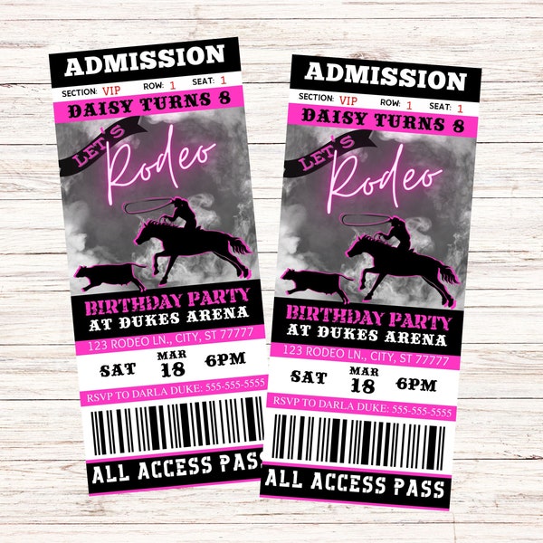 Rodeo Ticket Invitation - Etsy