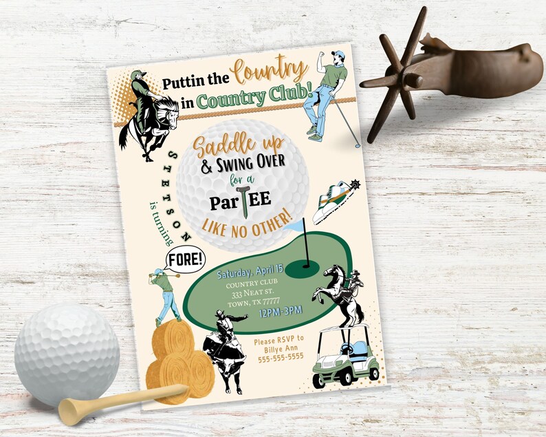 Country Club Birthday Invitation - Etsy