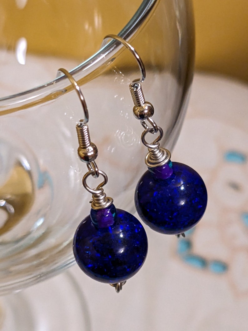 Deep Purple Drop Knotted Headpin Earrings - Etsy