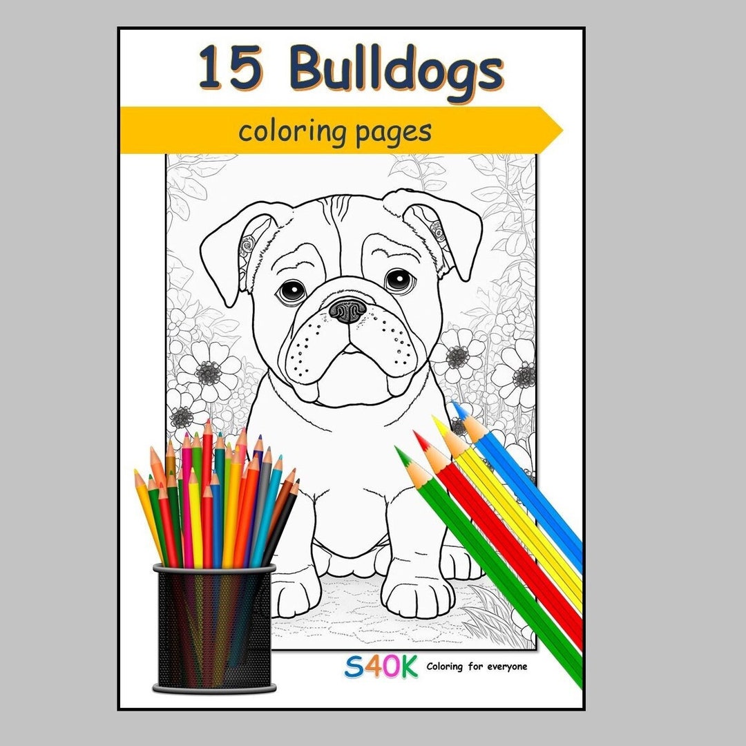 15 Bulldog Coloring Book Pages for Kids and Adults for Download - Etsy