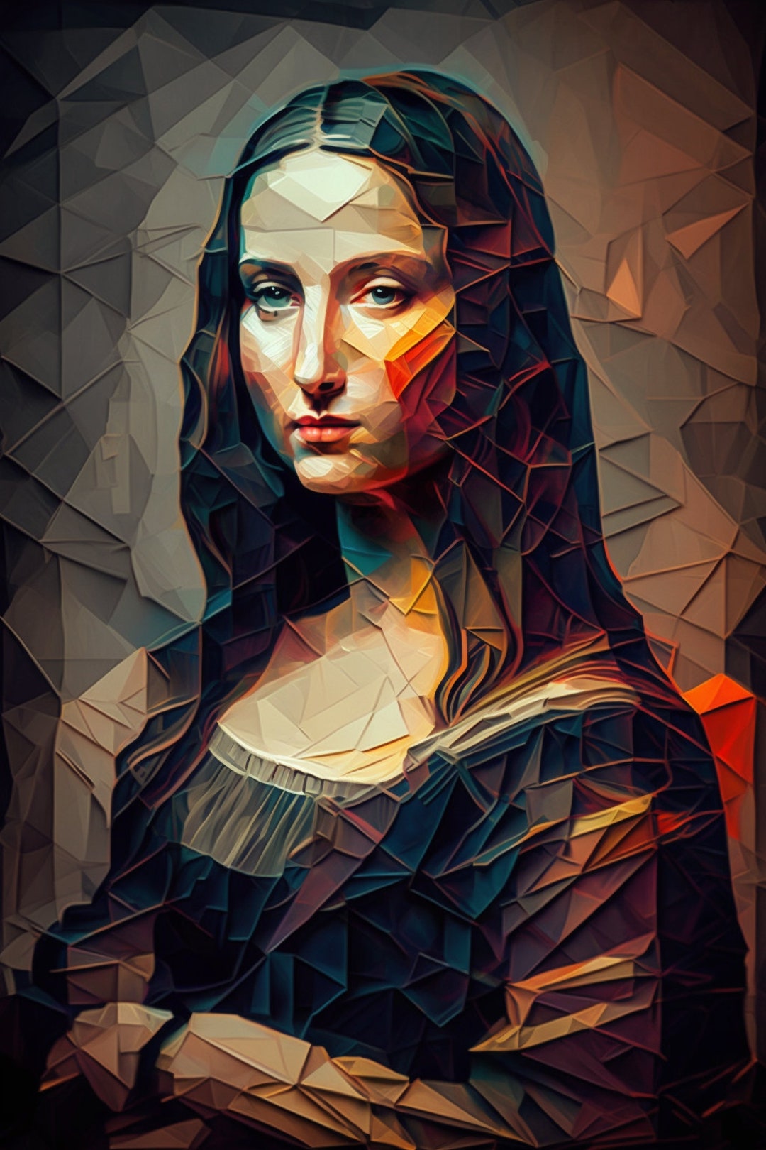 Mona Lisa Picasso Style Digital Art - Etsy