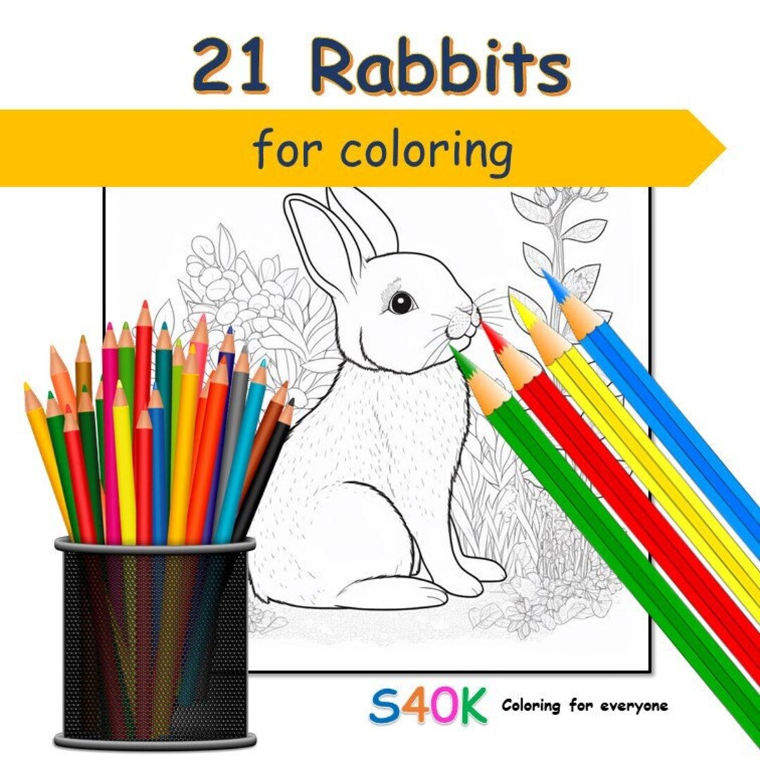 Rabbit Coloring Book: 21 Printable Pages of Fun and Creativity for All ...